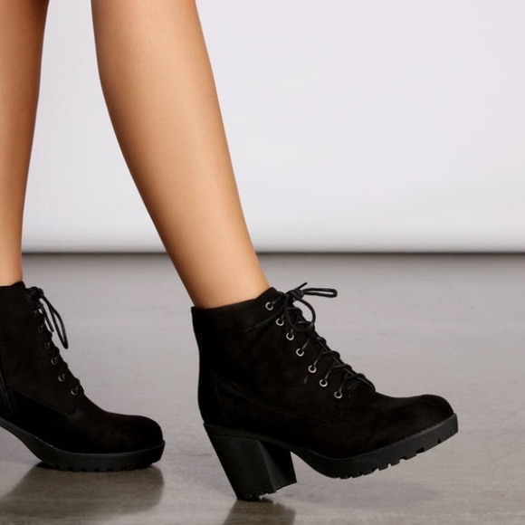 Soda | Shoes | Soda Second Lug Sole Chunky Heel Combat Ankle Bootie ...